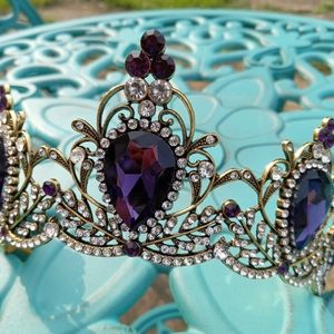 Accessories | Purple Baroque Crown With Rhinestones | Poshmark